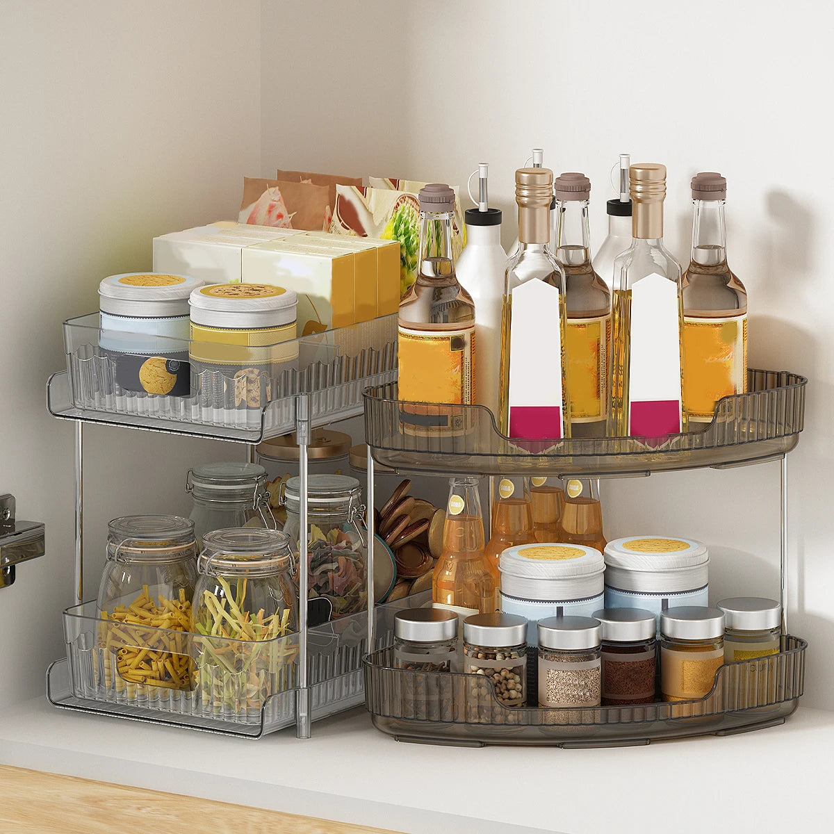 Stackable Kitchen Organizer Rack With Spice Jars on Luulla