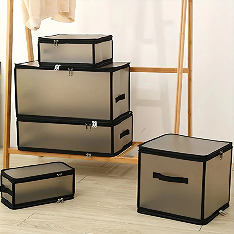 Stackable Transparent Storage Boxes With Zipper on Luulla