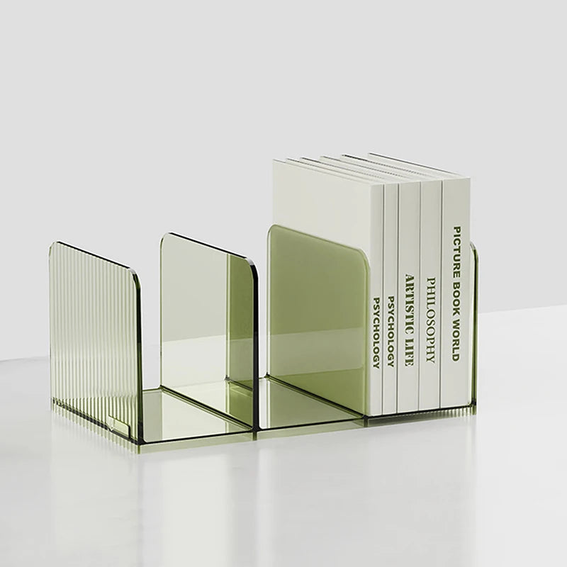 Modern Clear Acrylic Bookends With Minimalist Design on Luulla
