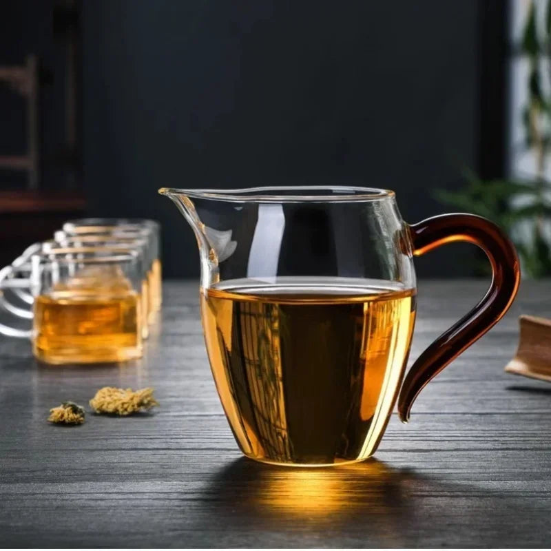 Clear Glass Tea Pitcher With Ergonomic on Luulla