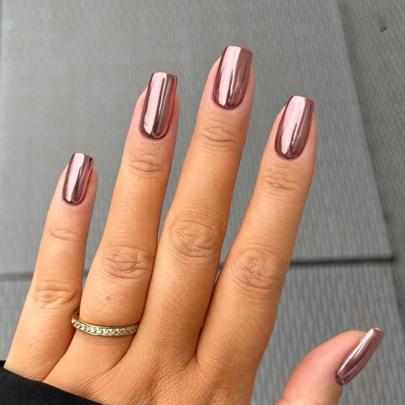 Shiny Metallic Rose Gold Chrome Nail Polish On Luulla