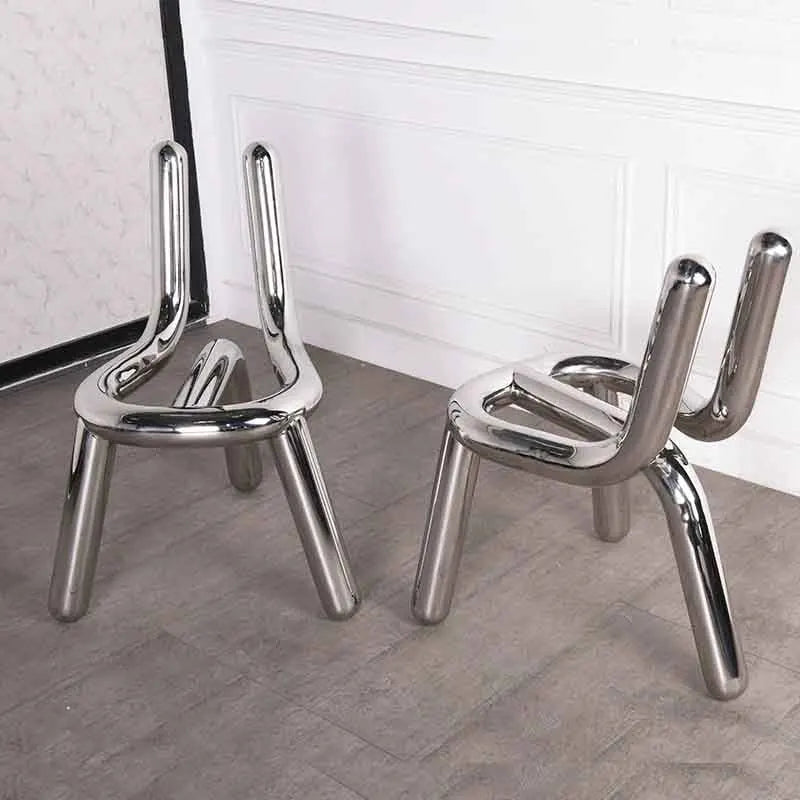 Modern Metallic Tubular Chair Set, Artful Design on Luulla