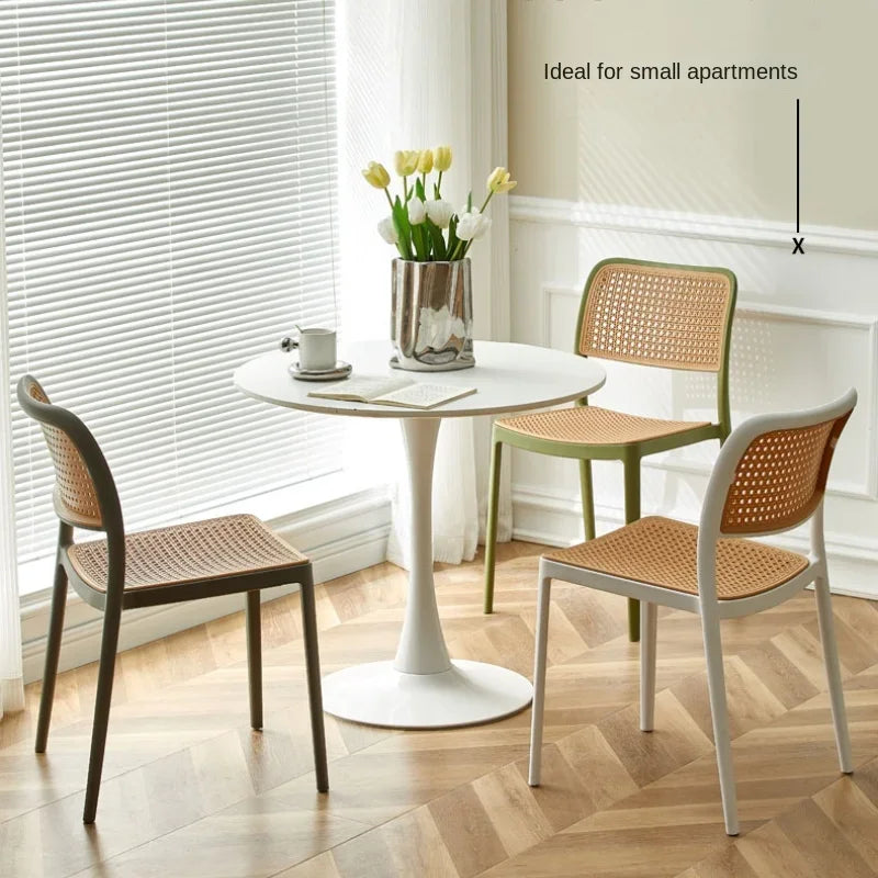 Modern Round Bistro Table Set With Cane Chairs on Luulla