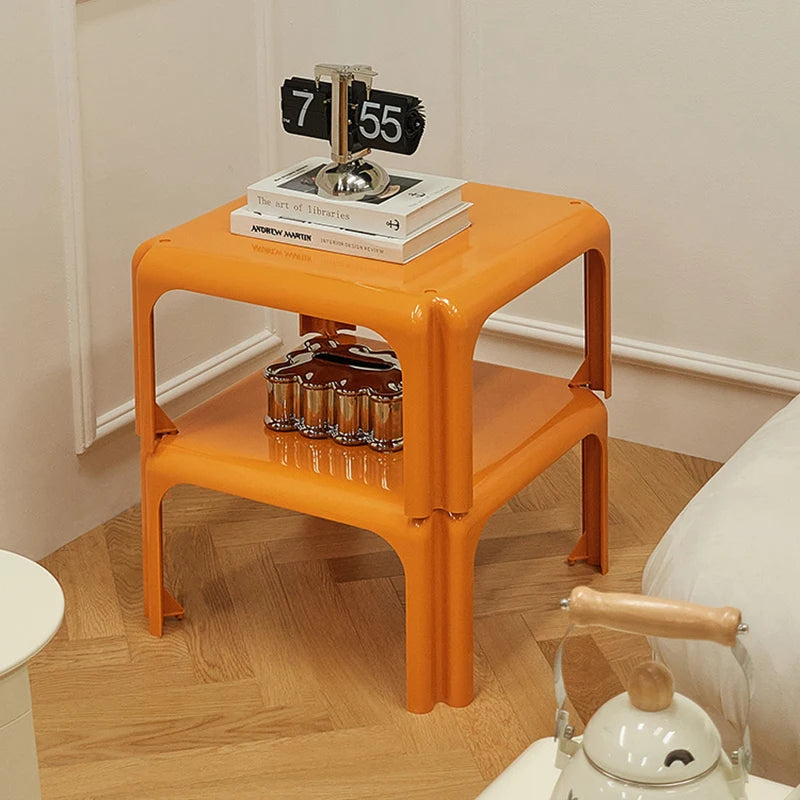 Stackable Dual-layer Orange Side Table Organizer on Luulla
