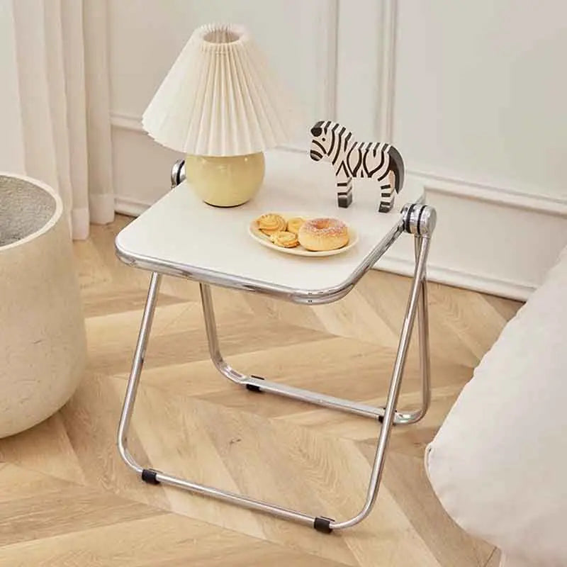 Compact Foldable Metal Table With Sleek Design on Luulla