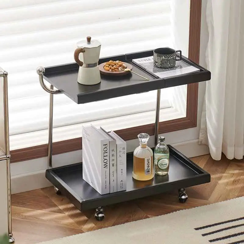 Modern Rolling Two-tier Metal And Wood Cart on Luulla