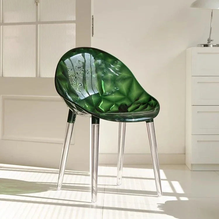 Modern Green Translucent Chair With Clear Legs on Luulla