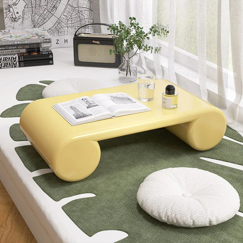 Modern Yellow Curved Coffee Table For Living Rooms on Luulla