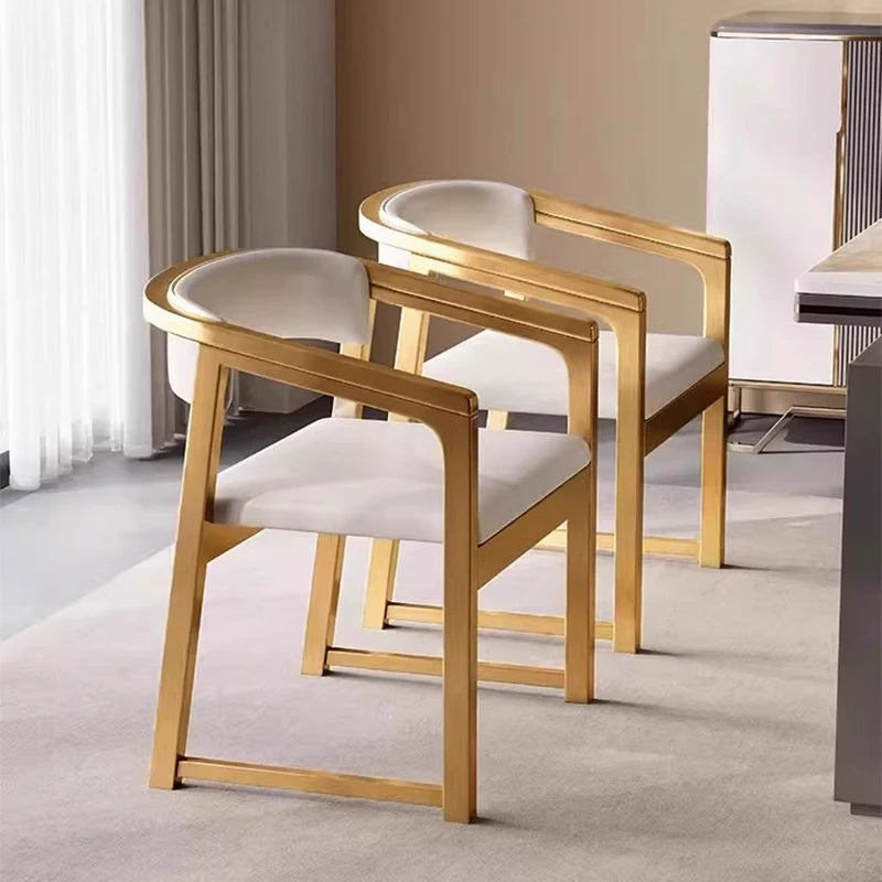 Modern Gold Frame Dining Chairs With Cushioned Seat on Luulla