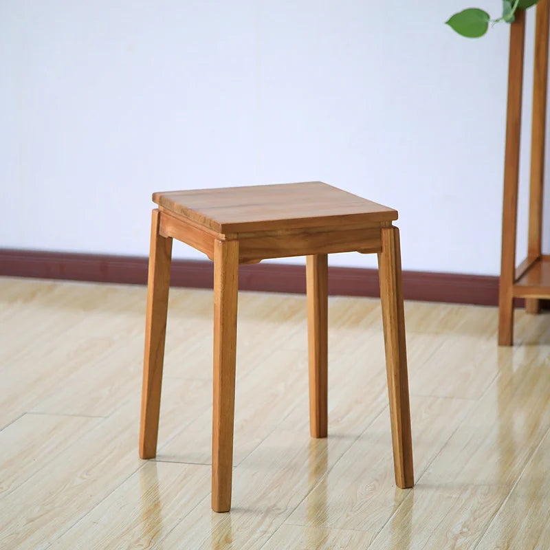 Solid Wood Square Stool, Sturdy Minimalist Design on Luulla