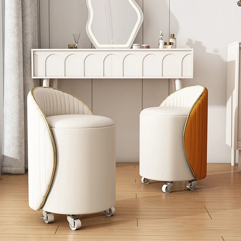 Rolling Vanity Stool With Storage And Cushion on Luulla