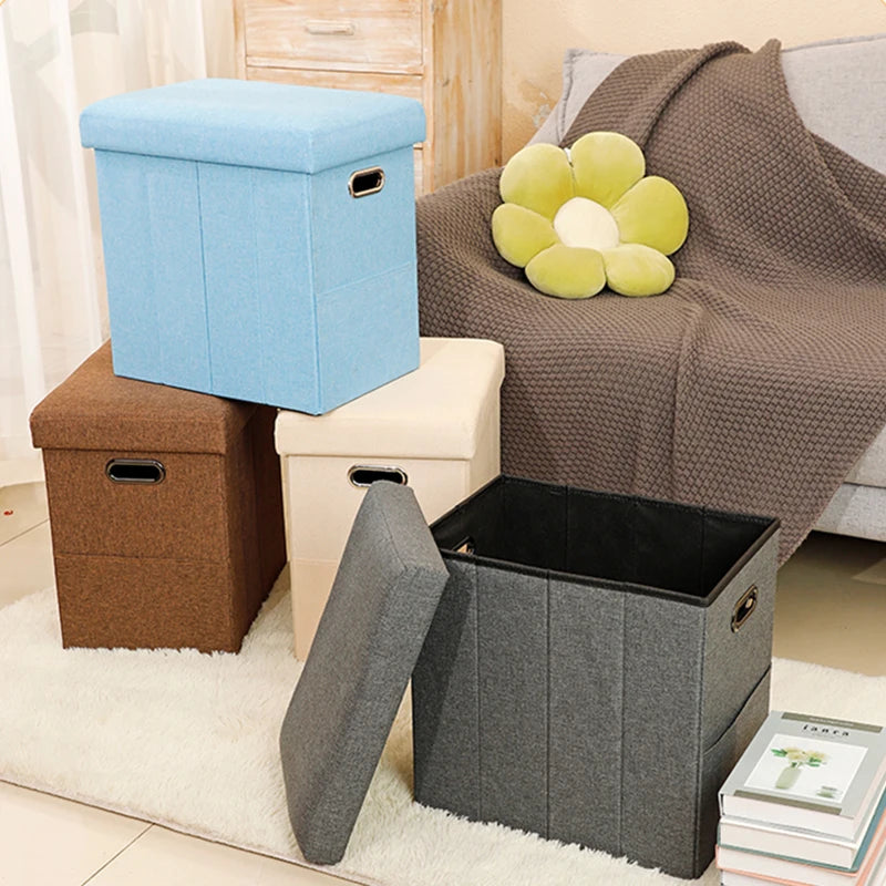 Collapsible Storage Ottoman With Removable Lid on Luulla