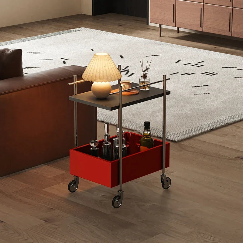 Portable Rolling Bar Cart With Red on Luulla