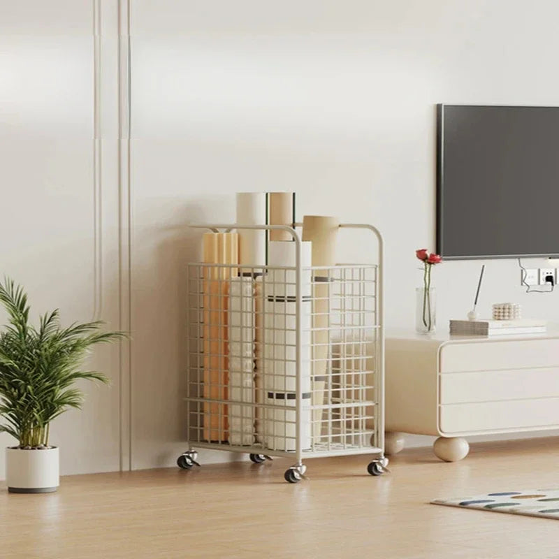 Mobile Metal Storage Cart With Locking Wheels on Luulla