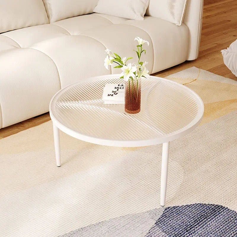 Modern White Round Coffee Table With Unique Design on Luulla