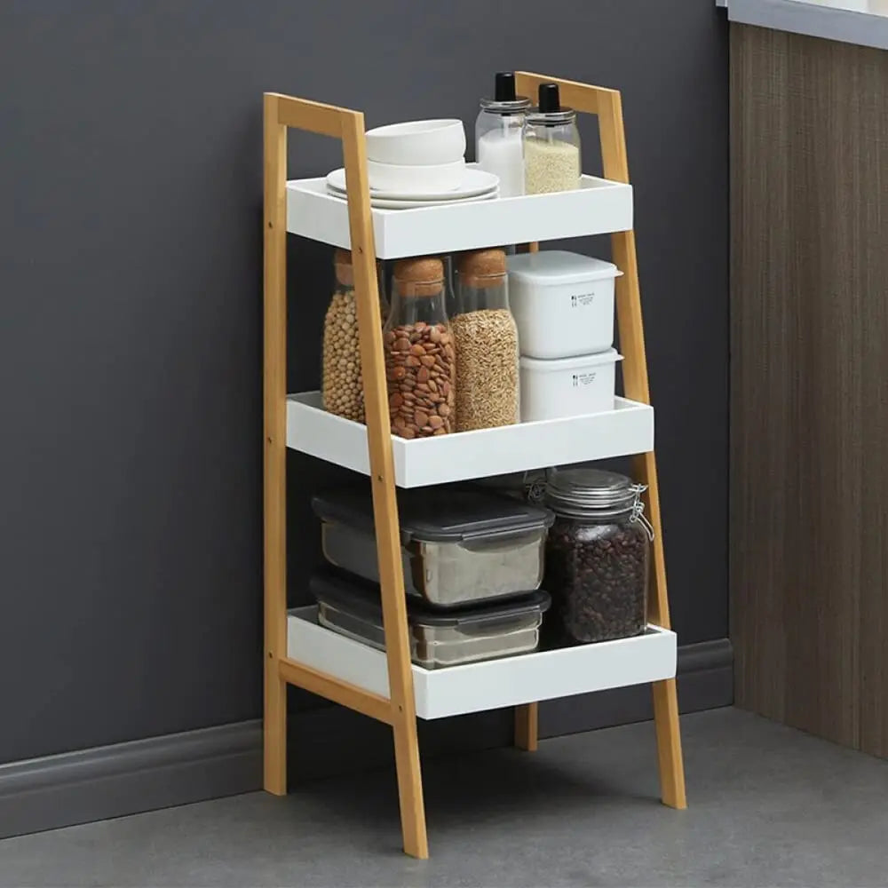 Bamboo Three-tier Storage Shelf For Kitchen on Luulla