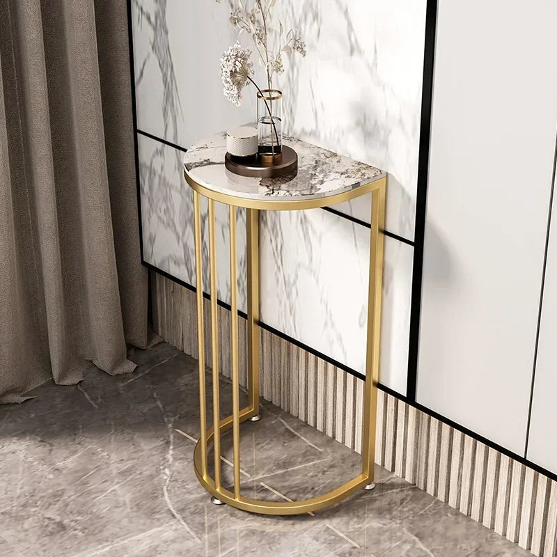Marble Half-moon Console Table With Gold on Luulla