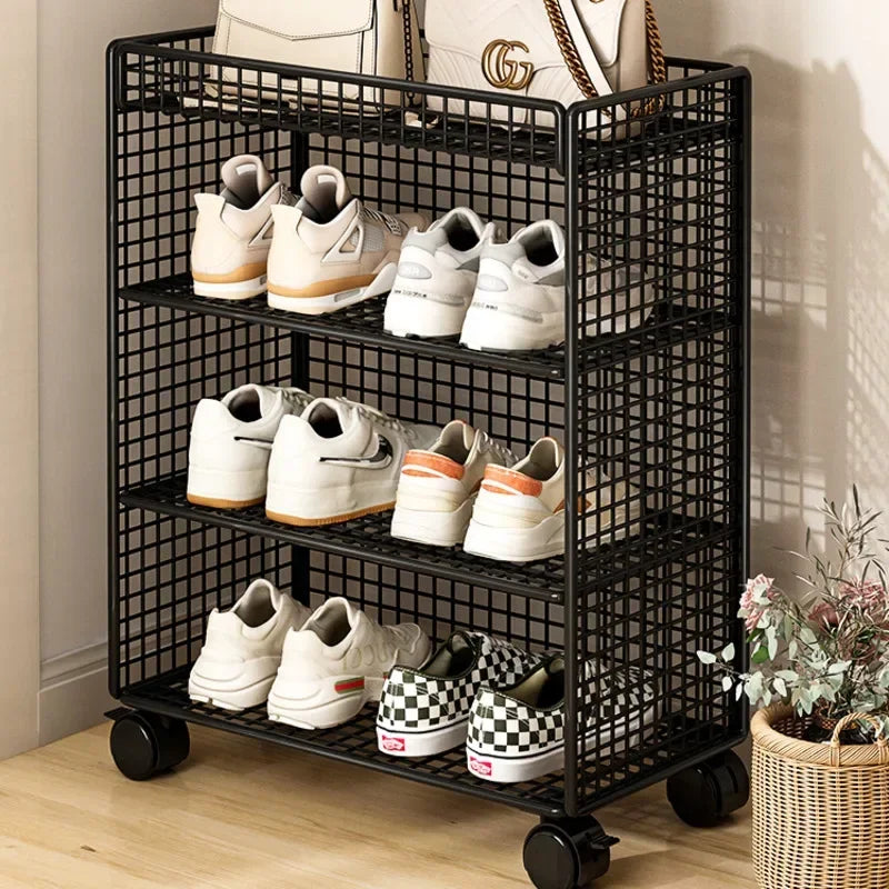 Rolling 4-tier Metal Shoe Storage Rack on Luulla