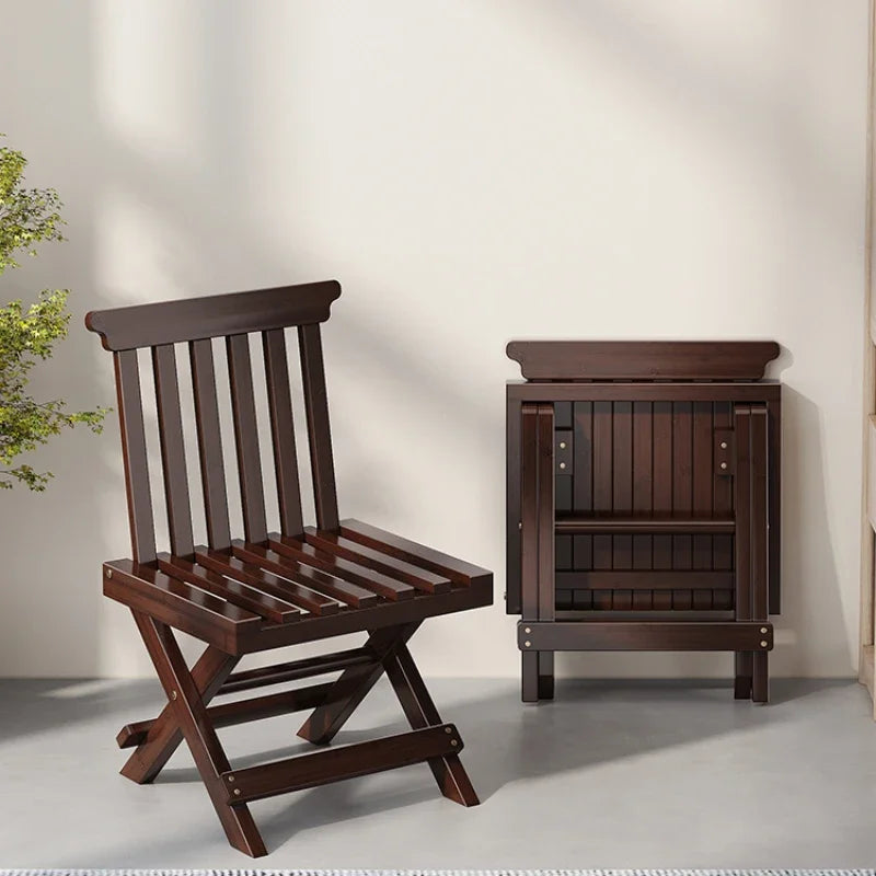 Solid Wood Folding Chair With Compact Storage Cabinet on Luulla