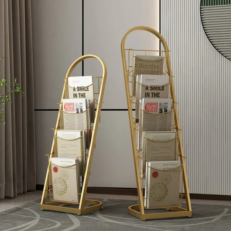 Rotating Wooden Magazine Rack With Multiple Tiers on Luulla